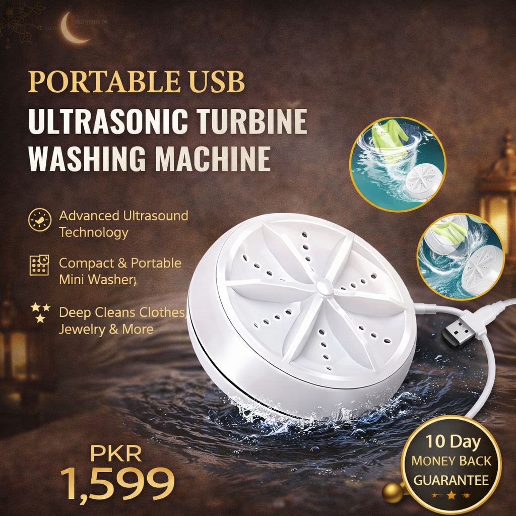 PORTABLE USB ULTRASONIC TURBINE LAUNDRY WASHING MACHINE – darvaza.com.pk